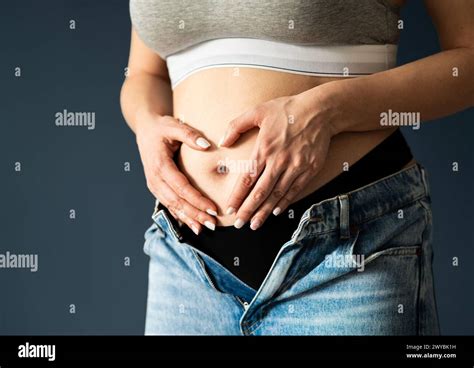 Stomach Of Pregnant Woman First Or Second Trimester Early Pregnancy