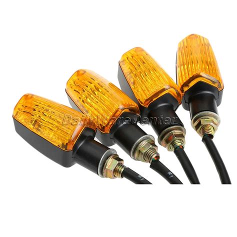 Pcs Set V Universal Motorcycle Turn Signal Indicator Light Turning Amber Lamp Bulb Motorbike