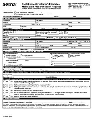 Fillable Online Injectable Medication Precertification Request Form