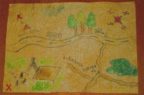 Schatzkarte Gemalt Schatzkarte Schnitzeljagd Kindergeburtstag Neverland Karte