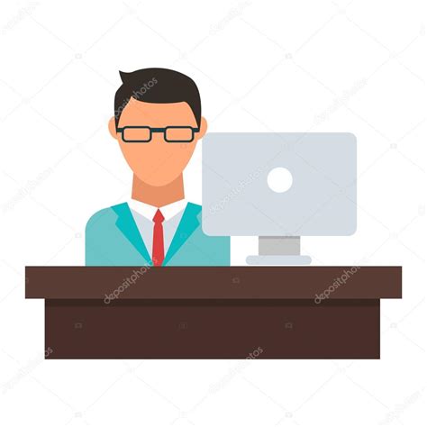 Office Worker Vector Illustration — Stock Vector ©