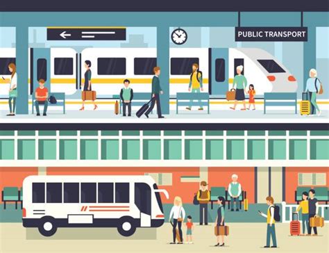 14900 Stasiun Kereta Api Ilustrasi Grafik Vektor And Clip Art Bebas