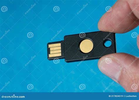 USB Stick With A Secret Key To Access Encrypted Files Stock Image Image Of Code Device