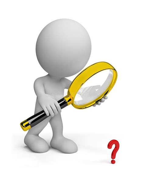 3d Person With A Magnifying Glass Stock Illustration Illustration Of