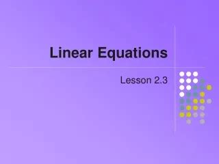 PPT INTRODUCTION TO LINEAR EQUATIONS PowerPoint Presentation Free Download ID 2483833