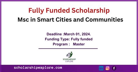 Scholarship For Msc In Smart Cities And Communities · Scholarship Explore