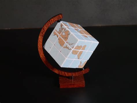 Rubiks Cube Earth Globe World Map Decoration Geography World Map