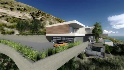 Steve Kent Architect Malibu Driveway View Steven Kent Architects