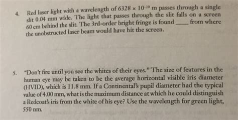Solved 1 Consider A Difraction Pattern Produced By A Laser