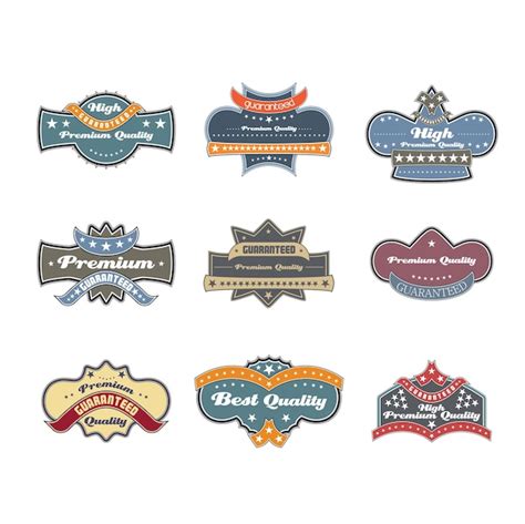 Abzeichen Retro Vintage Vektor Set Sammlung Vektor Illustration