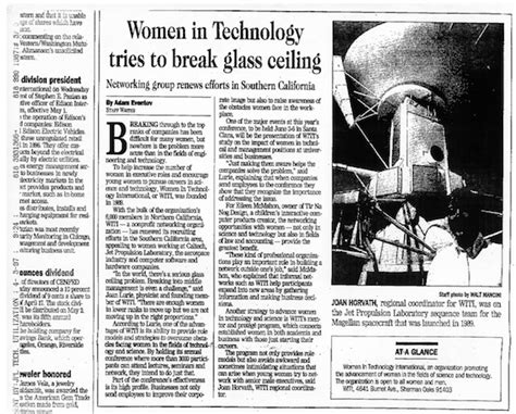 witi 30th anniversary women in technology tries to break glass ceiling