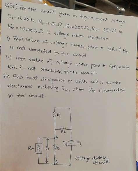 Solved Q3c For The Circuit Given In Figure Input Voltage