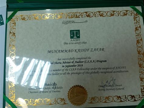 Muhammad Kashif Zafar On Linkedin Today Received Csaa Certificate
