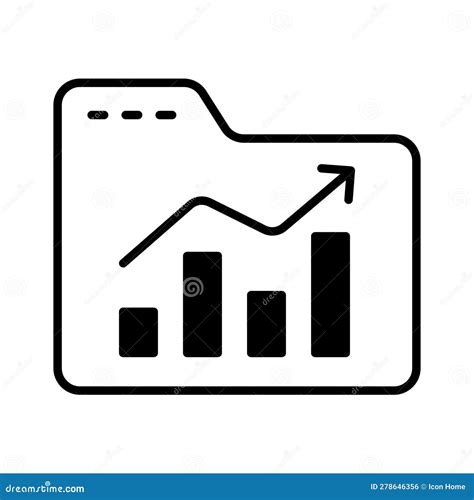 Bar Chart On File Folder Denoting Concept Vector Of Data Analysis In