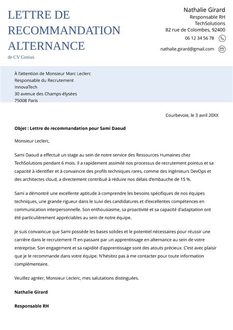 Lettre De Recommandation Modèles Exemples Et Conseils