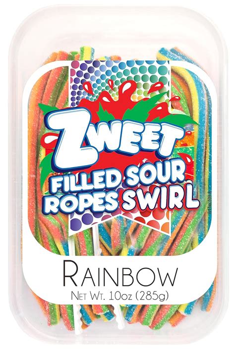 Zweet Sour Rainbow Ropes Swirl 10 Ounce Sour Kosher