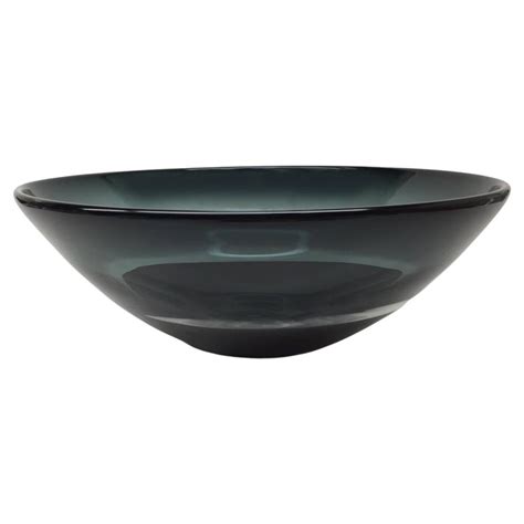 Ten Banded Stone Low Bowl Hand Blown Glass Made To Order For Sale At