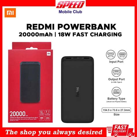 Xiaomi Redmi Mah Power Bank W Fast Charging Usb Type C And Micro Usb Ports Low