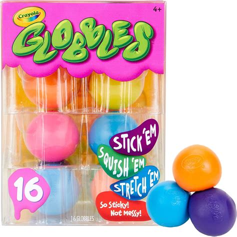 Crayola Globbles 16 Count Squish Toys For Stress Relief Sticking