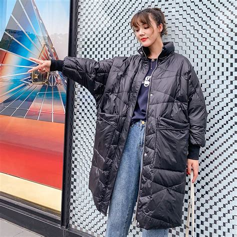 Fitaylor женская зимняя длинная куртка пальто ультра легкая парка на утином пуху свободная