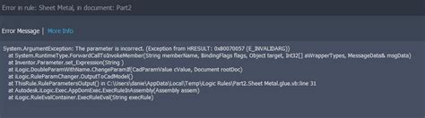 The Parameter Is Incorrect Exception From Hresult 0x80070057 Einvalidarg Sheet Metal Flat