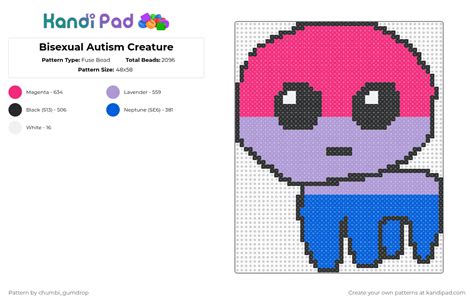 Bisexual Autism Creature Fuse Bead Pattern Kandi Pad Kandi Patterns