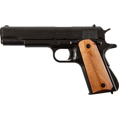 Replica M1911a1 Black Finish Light Wood Grips Government Automatic Pis