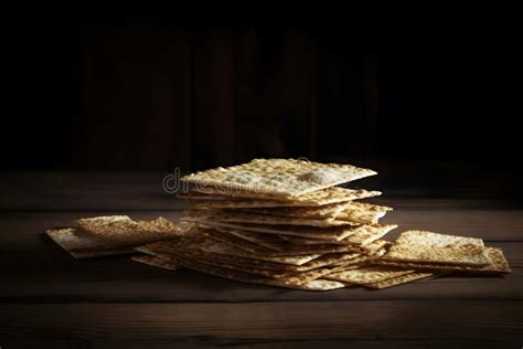 Pesah Celebration Concept Jewish Passover Holiday Matzo Bread Stock
