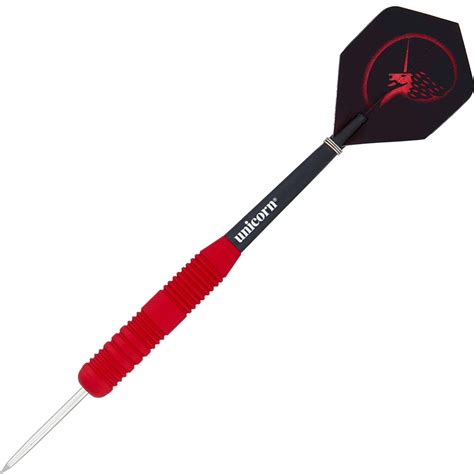 Unicorn Core Plus Rubberised Brass Steel Tip Darts 21gm Red