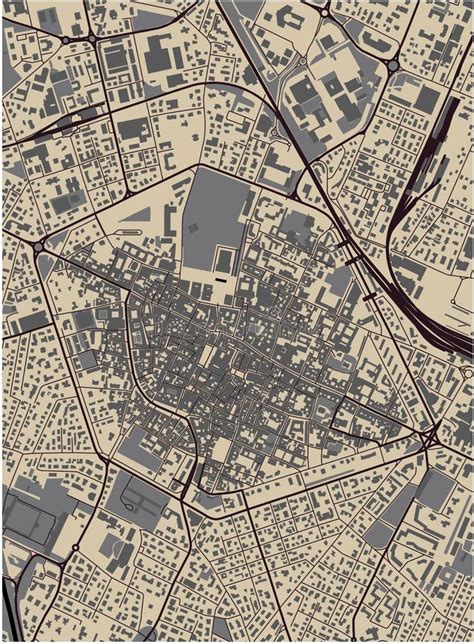 Mapa De La Ciudad De Reggio Di Calabria Italia Ilustración Del Vector