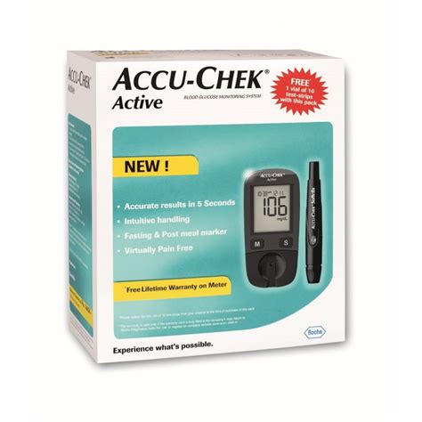 Глюкомер за измерване на кръвна захар Accu-Chek Active + 60 бр.тест ...