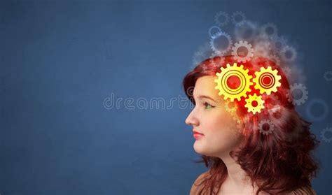 Portrait With Gears Concept Stock Photo Image Of Brain Naked 161852638