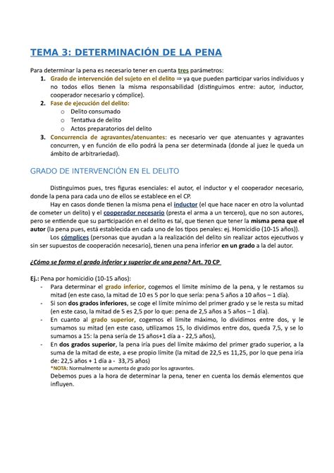 Tema 3 Determinacioì N De La Pena Tema 3 DeterminaciÓn De La Pena