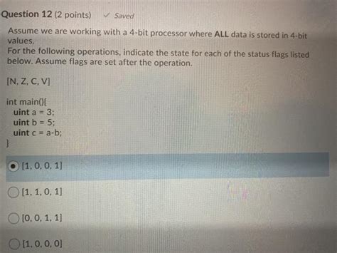 solved question 12 2 points saved assume we are working