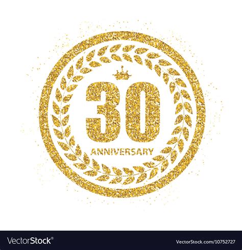 Template Logo 30 Years Anniversary Royalty Free Vector Image