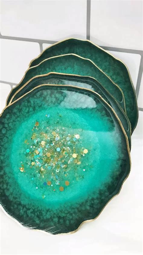 Pouring Turquoise Epoxy Coasters Luxury Home Decor How To Make