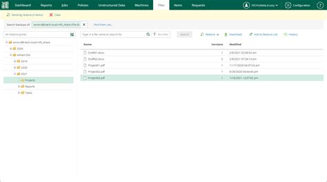 Restoring Multiple Files Veeam Backup Enterprise Manager Guide