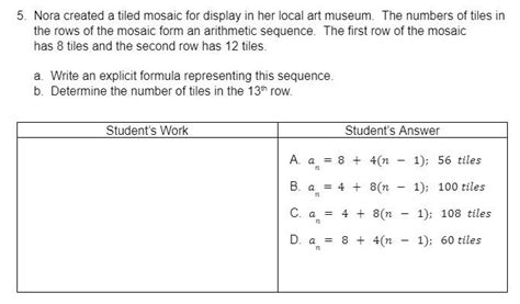 Solved 5 Nora Created A Tiled Mosaic For Display In Her