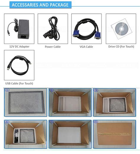 Open Frame Touch Screen Monitor Inch Wall Mount IPS
