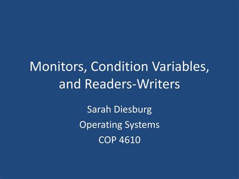 PPT Monitors Condition Variables And Readers Writers PowerPoint Presentation ID 5519141