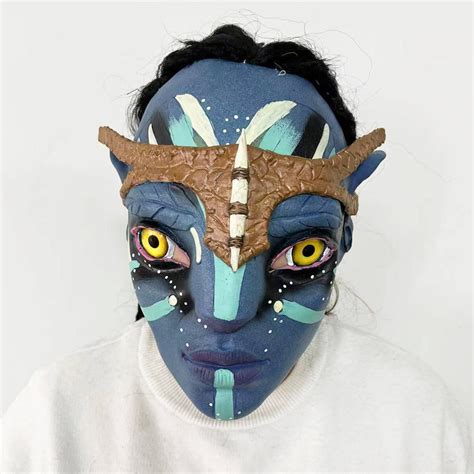 Neytiri And Jake Sully Helmet Latex Mask With Wig Halloween Men Women