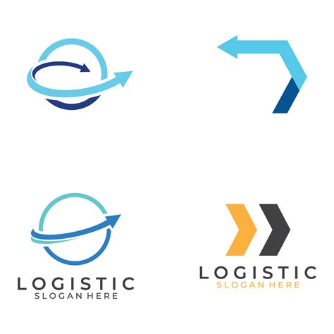 Logistics Company Vector Logo Arrow Icon Logo Fast Digital Delivery