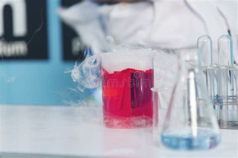 Science Chemistry Glass Tubes Objects On Lab Background Liquid Tube