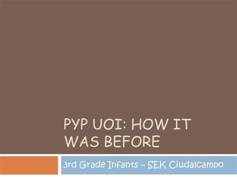 Ppt Pyp Uoi How It Was Before Powerpoint Presentation Free Download