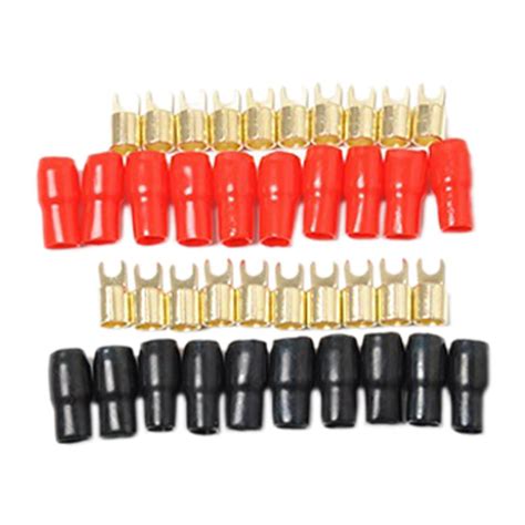 Terminal Spade Fork Adapter Connector Plug Crimp Barrier Spades Speaker