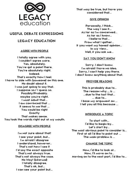 Debate Expressions For Effective Communication Pdf