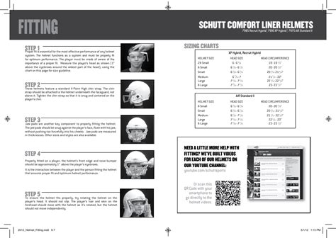Football Helmet Size Chart Schutt Sports Download Printable Pdf