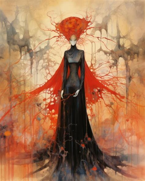 Premium Photo Beksinskis Hypermaximalist Watercolor Embracing The Queen Of Femininity