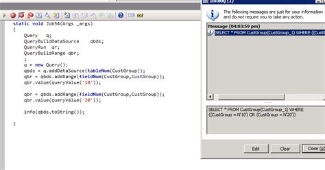 Dynamics Ax Blog X Code To Define Or Conditions In Querybuildrange