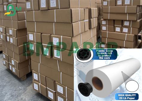 กระดาษพล็อตเตอร์ขนาด 24 นิ้ว 500 ฟุต 20 ปอนด์สำหรับการพิมพ์ Cad บนเครื่องพิมพ์อิงค์เจ็ทหน้ากว้าง